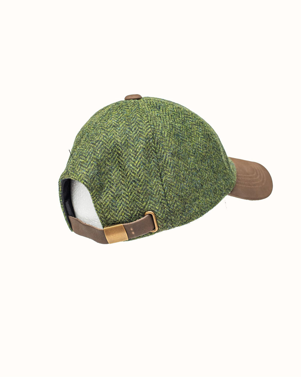 Baylor University Green Herringbone Tweed Baseball Cap With Leather ...