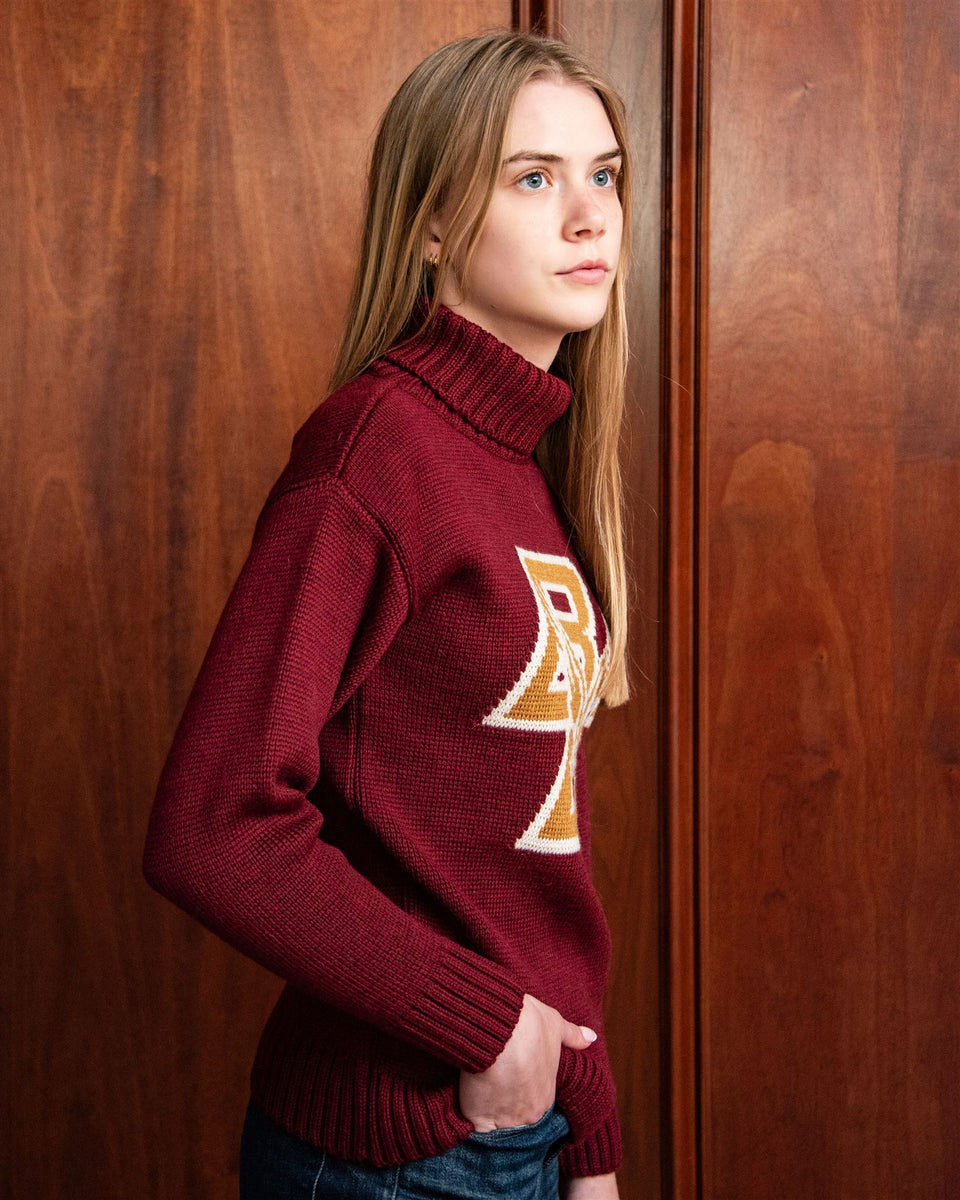 Boston College Women’s Merino Wool Roll-Neck Sweater | Collegiate ...