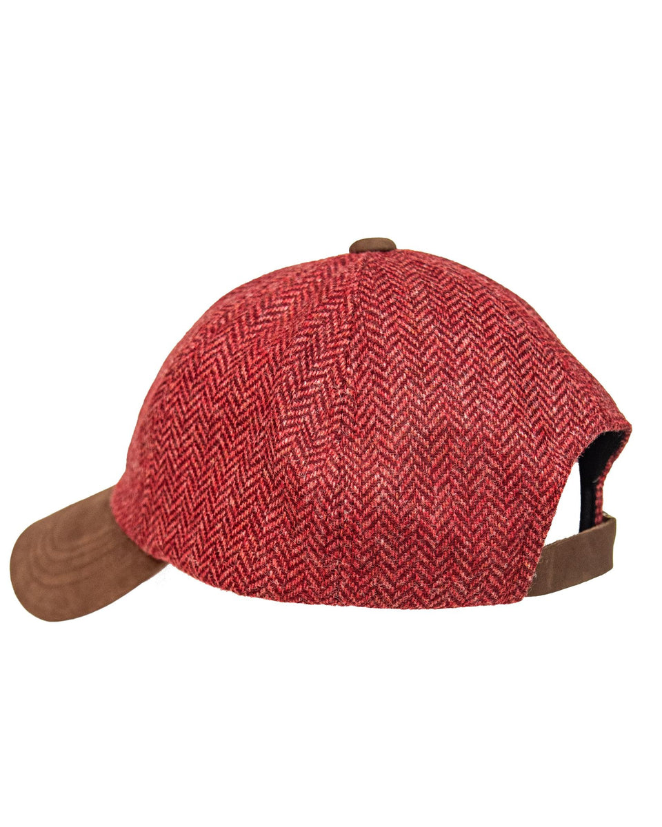 Cornell University Red Herringbone Wool Baseball Cap with Leather Bill ...
