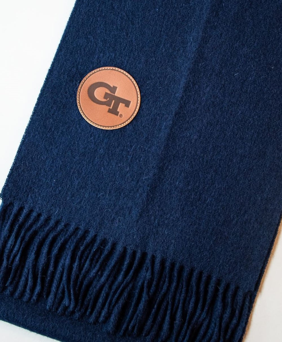 Georgia Tech Balmoral Bespoke Navy Cashmere Scarf | Collegiate Knitwear ...