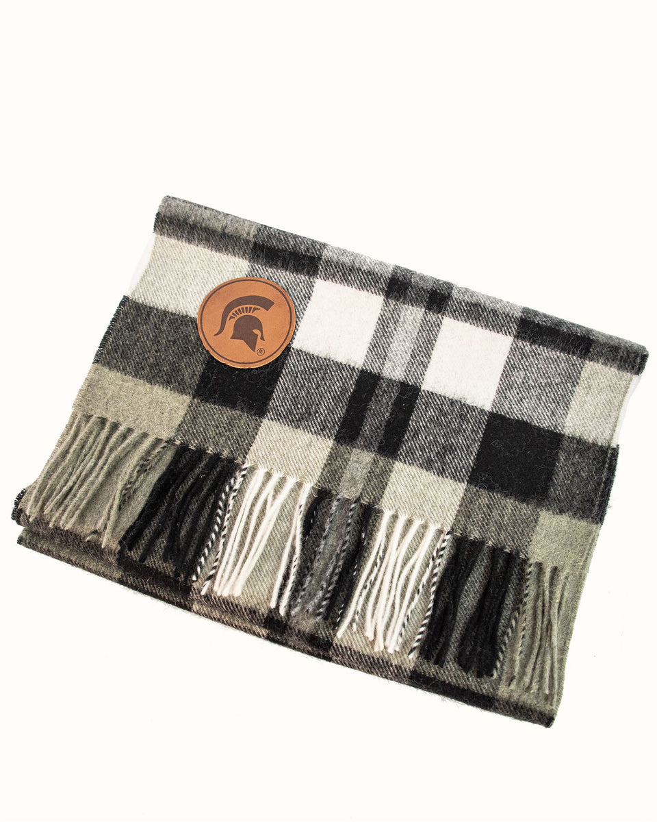 Michigan State University Balmoral Cypress/Olive Lambswool Scarf ...