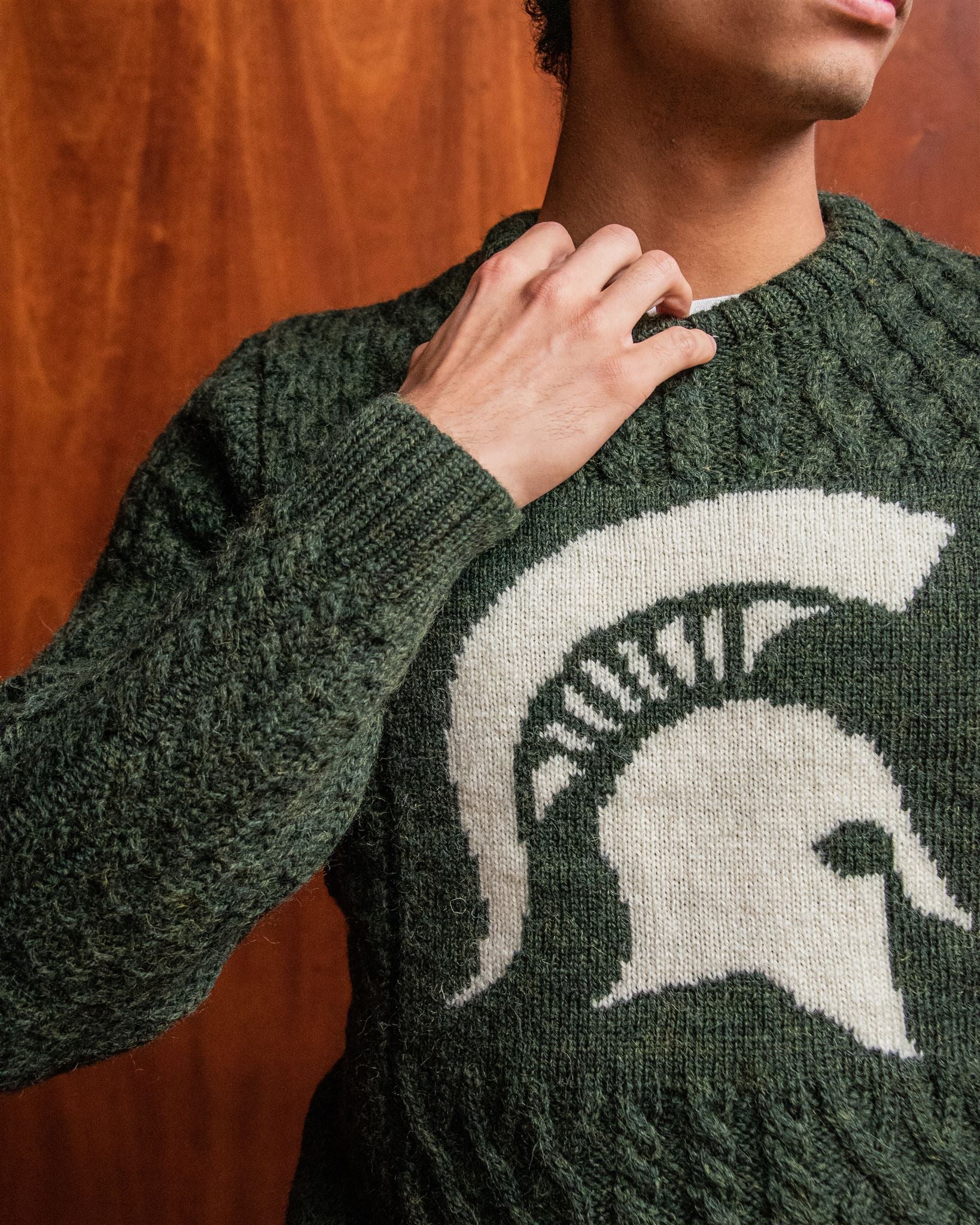 Mitchigan State University Men’s British Wool Crew-Neck Sweater ...