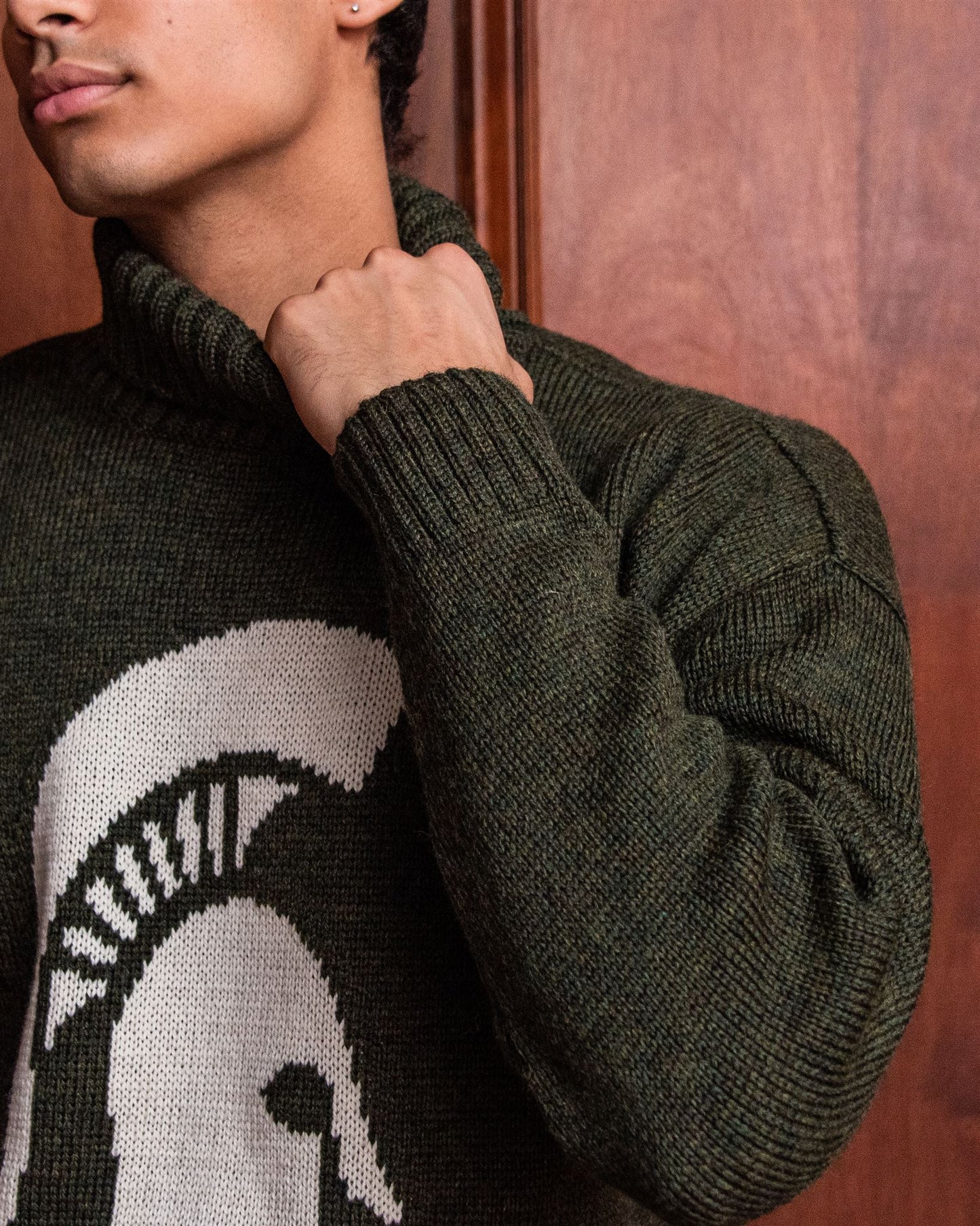Mitchigan State University Men’s Merino Wool Roll-Neck Sweater ...