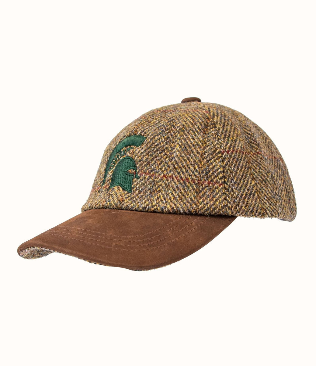 Michigan State University Olive/Gold Harris Tweed Baseball Cap ...