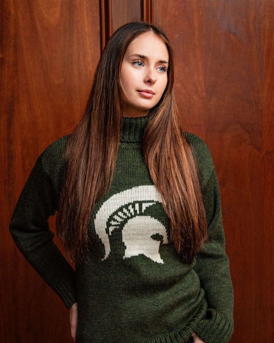 Mitchigan State University Women’s Merino Wool Roll-Neck Sweater ...