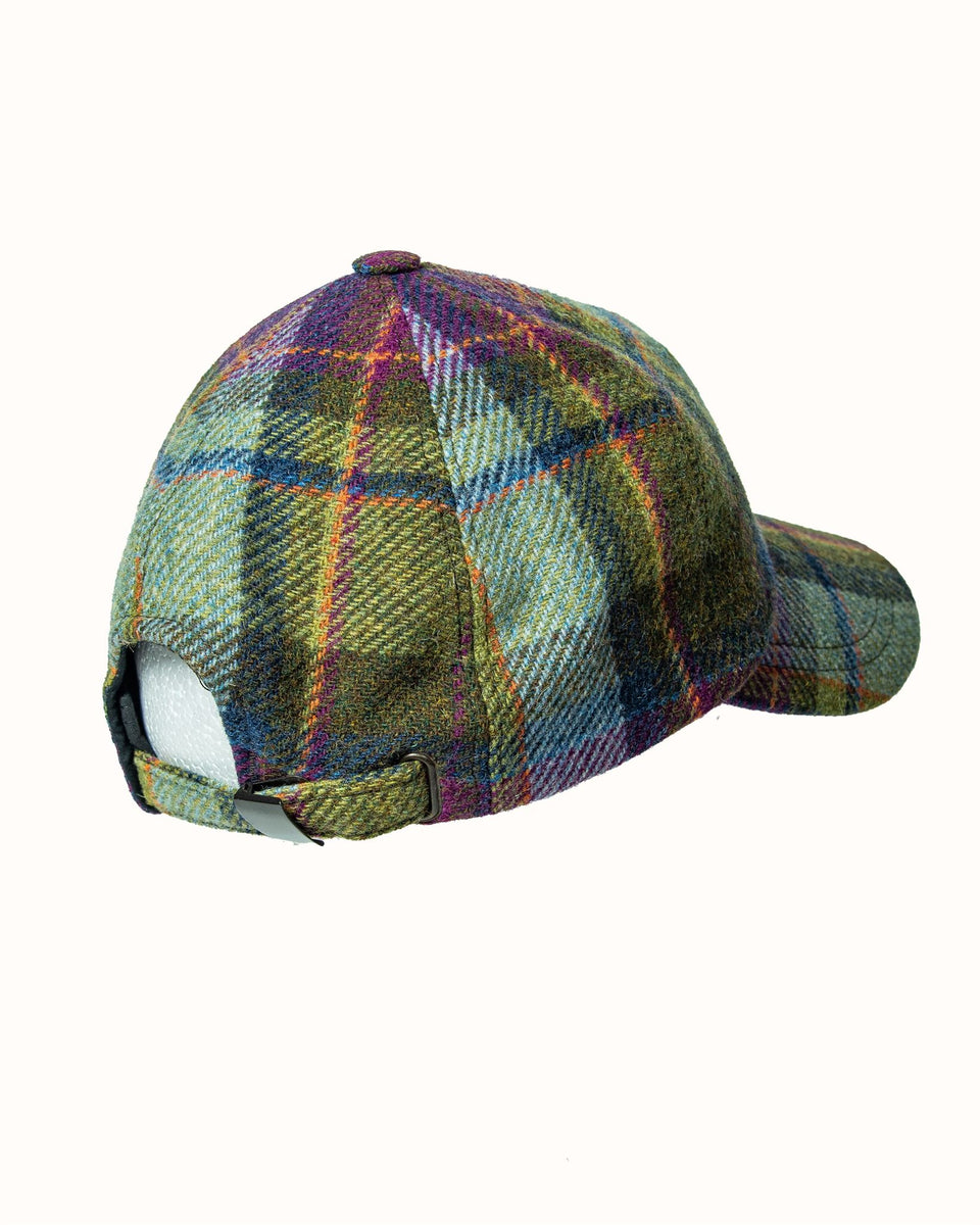NYU Purple Plaid Wool Baseball Cap | Collegiate Knitwear Designs