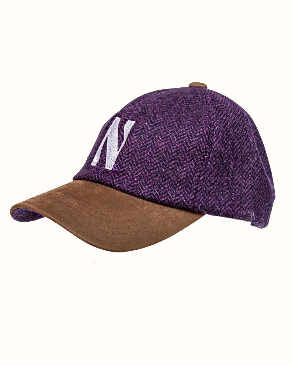 Northwestern University Purple Herringbone Wool Baseball Cap with ...
