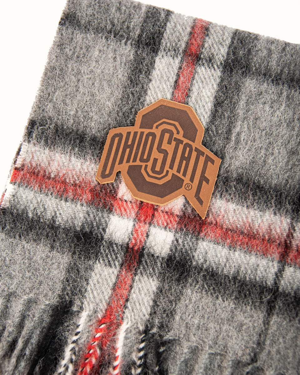 Ohio State University Balmoral Thomson Grey/Red Lambswool Scarf ...