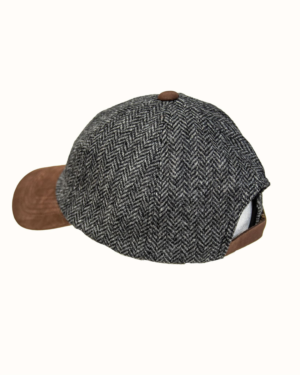 Ohio State University Grey Herringbone Wool Baseball Cap with Leather ...