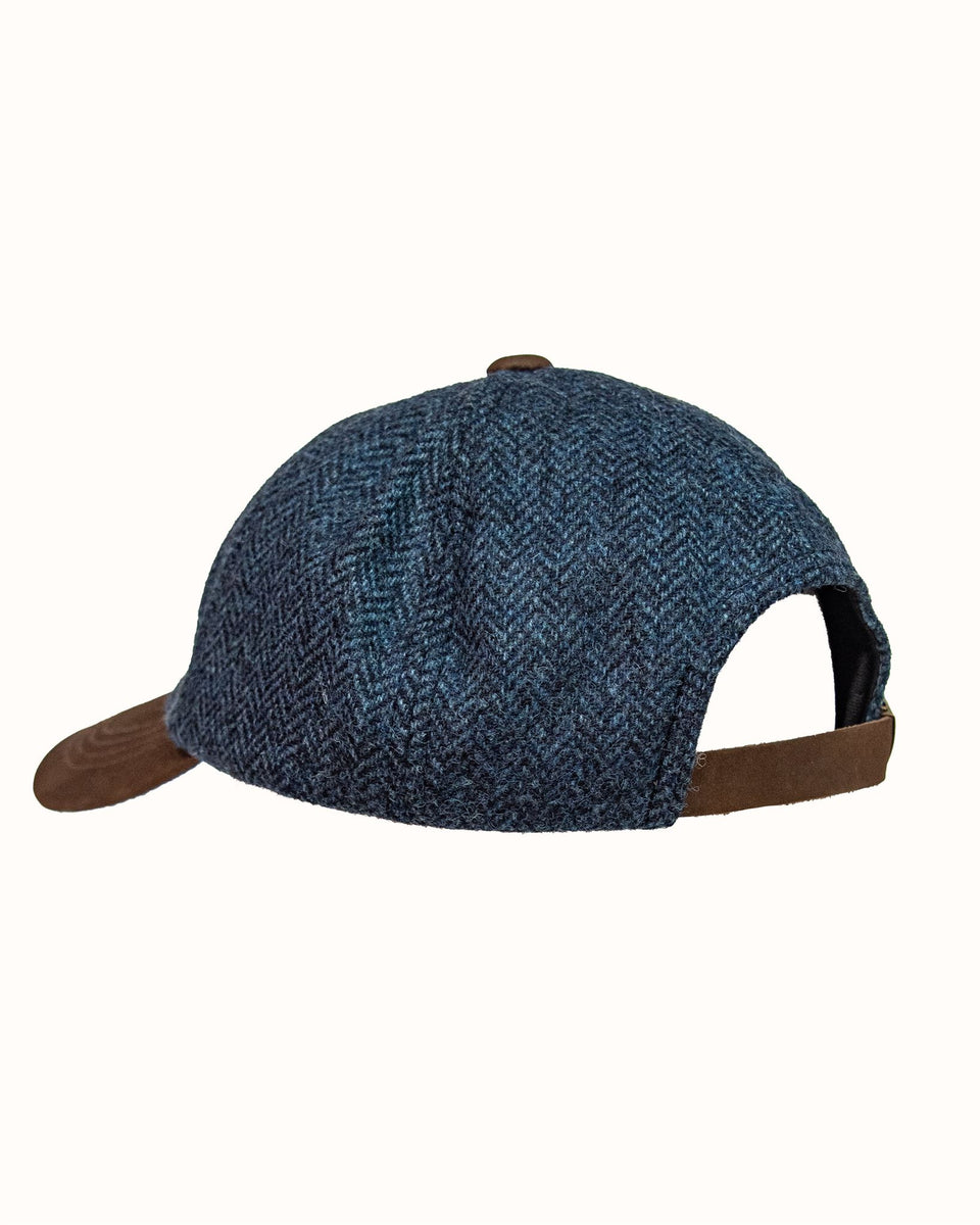 Penn State University Blue Herringbone Wool Baseball Cap with Leather ...