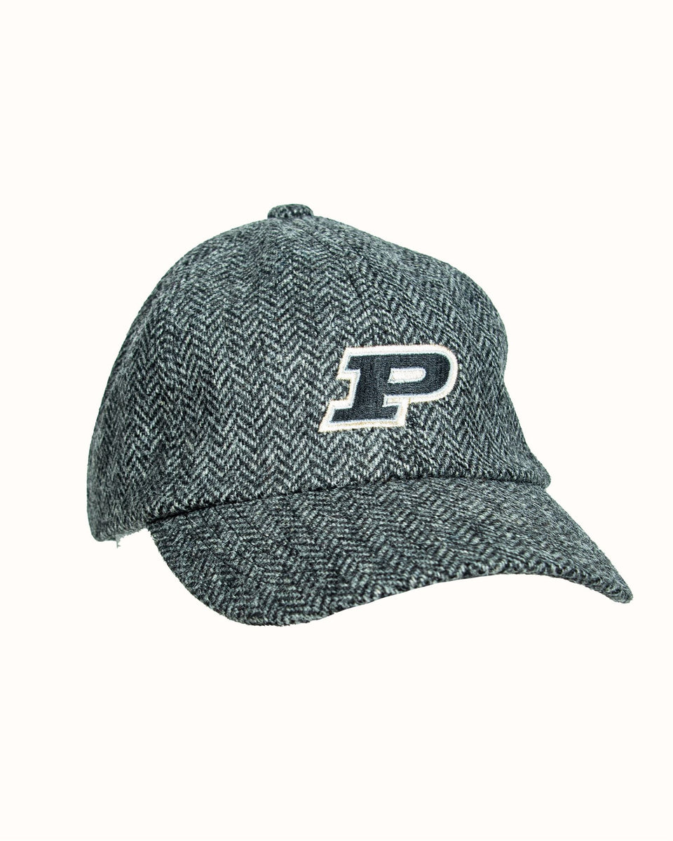 Purdue University Grey Herringbone Wool Baseball Cap | Collegiate ...