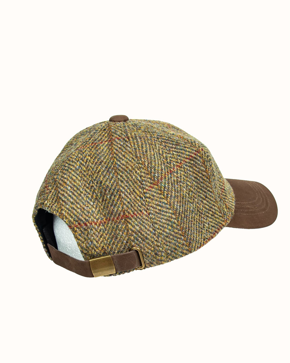 Purdue University Olive/Gold Harris Tweed Baseball Cap with Leather ...