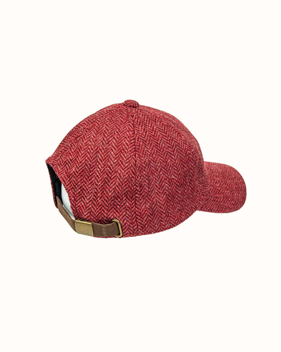 SMU Red Herringbone Wool Baseball Cap | Collegiate Knitwear Designs