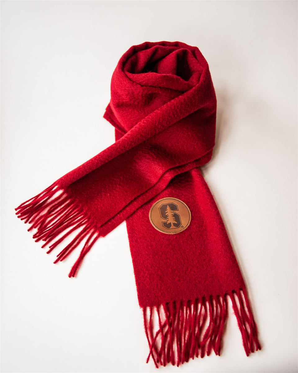 Stanford University Balmoral Bespoke Cardinal Red Cashmere Scarf ...