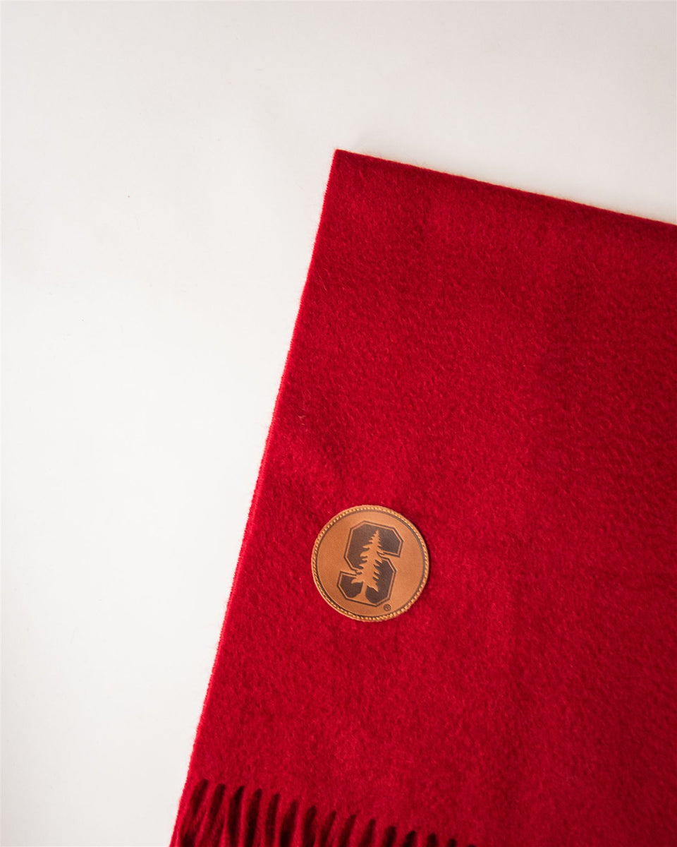Stanford University Balmoral Bespoke Cardinal Red Cashmere Scarf ...