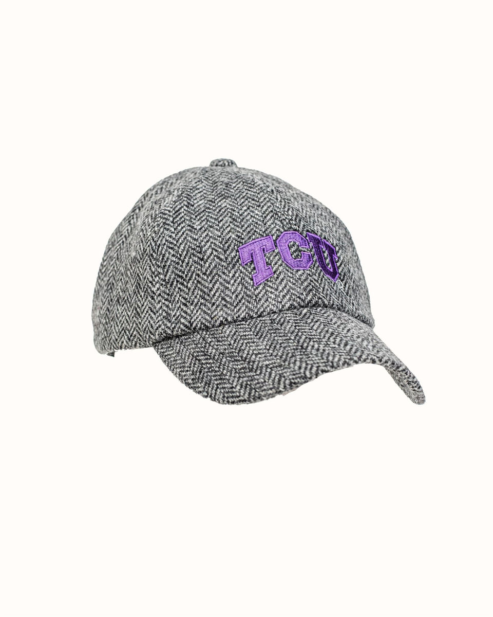 TCU Grey Herringbone Wool Baseball Cap | Collegiate Knitwear Designs
