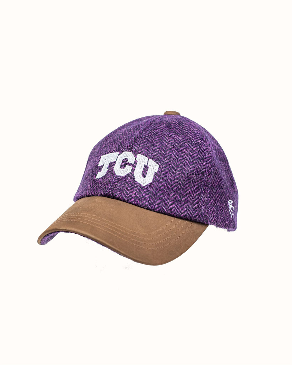 TCU Purple Herringbone Wool Baseball Cap with Leather Bill | Collegiate ...