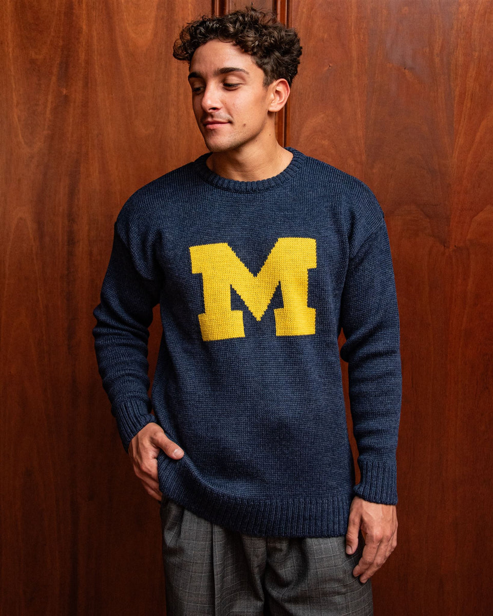 University of Michigan Men's Merino Wool Crew-Neck Submariner Sweater ...