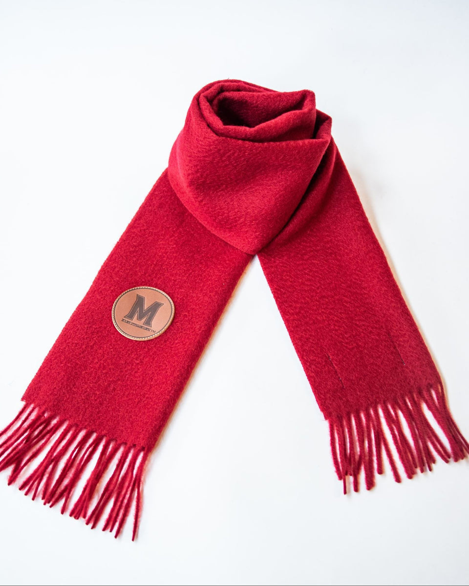 University of Maryland Balmoral Bespoke Red Cashmere Scarf – Collegiate ...