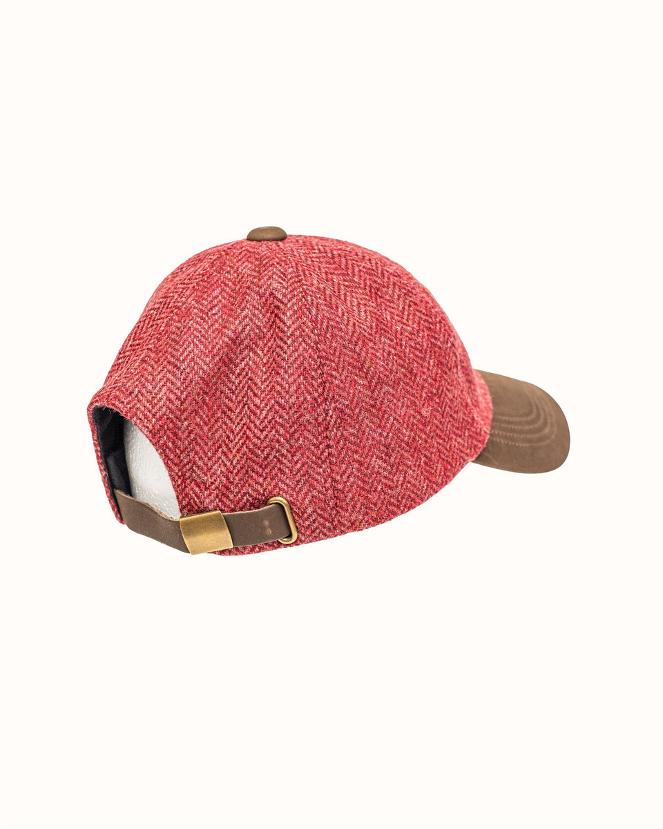 University of Maryland Red Herringbone Wool Baseball Cap with Leather ...