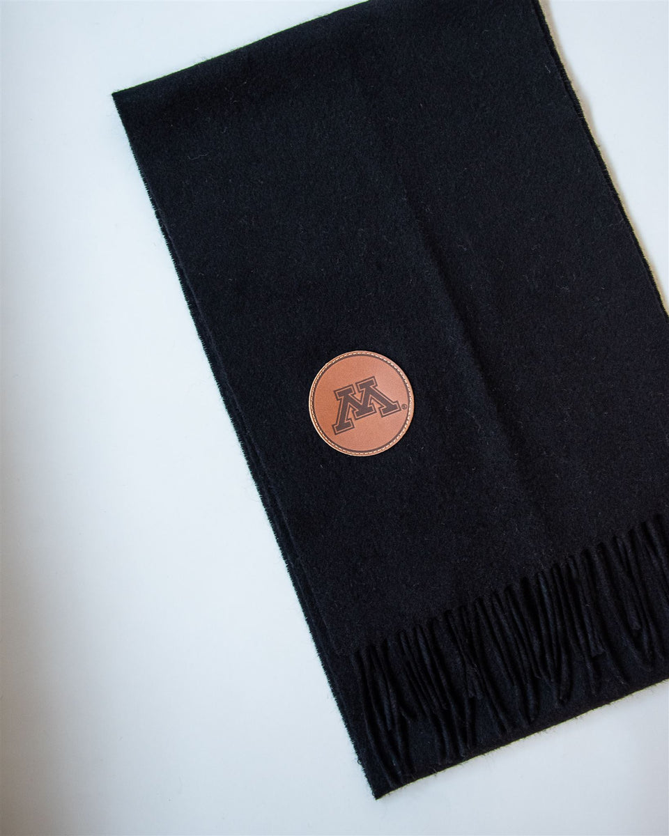 University of Minnesota Balmoral Bespoke Black Cashmere Scarf ...