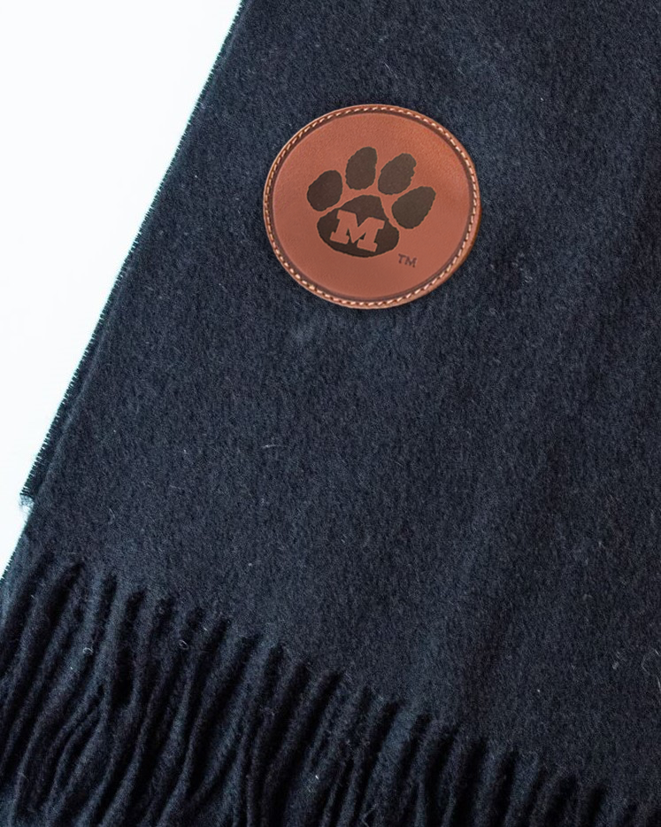 University of Missouri Balmoral Bespoke Black Cashmere Scarf ...