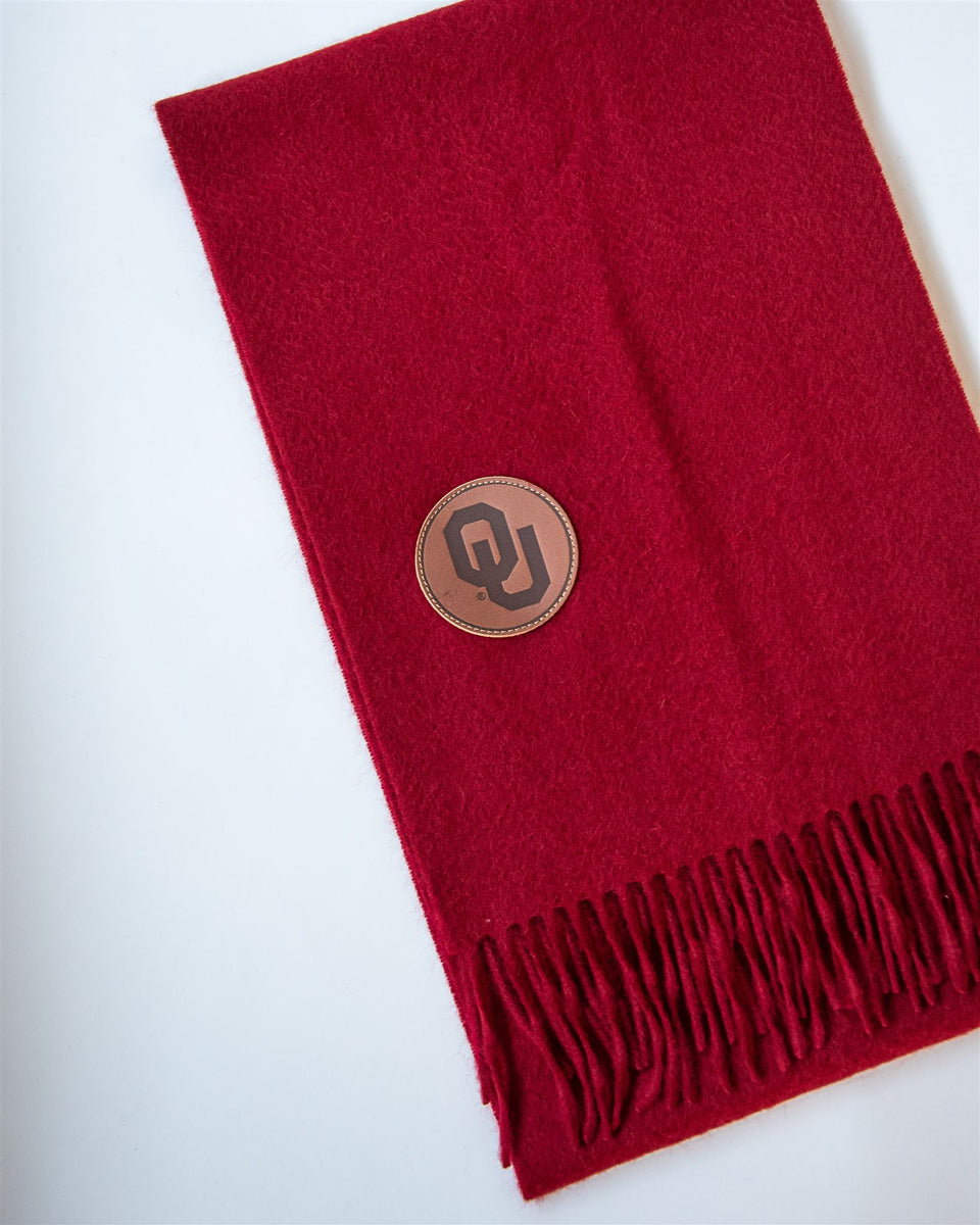 University of Oklahoma Balmoral Bespoke Crimson Cashmere Scarf ...