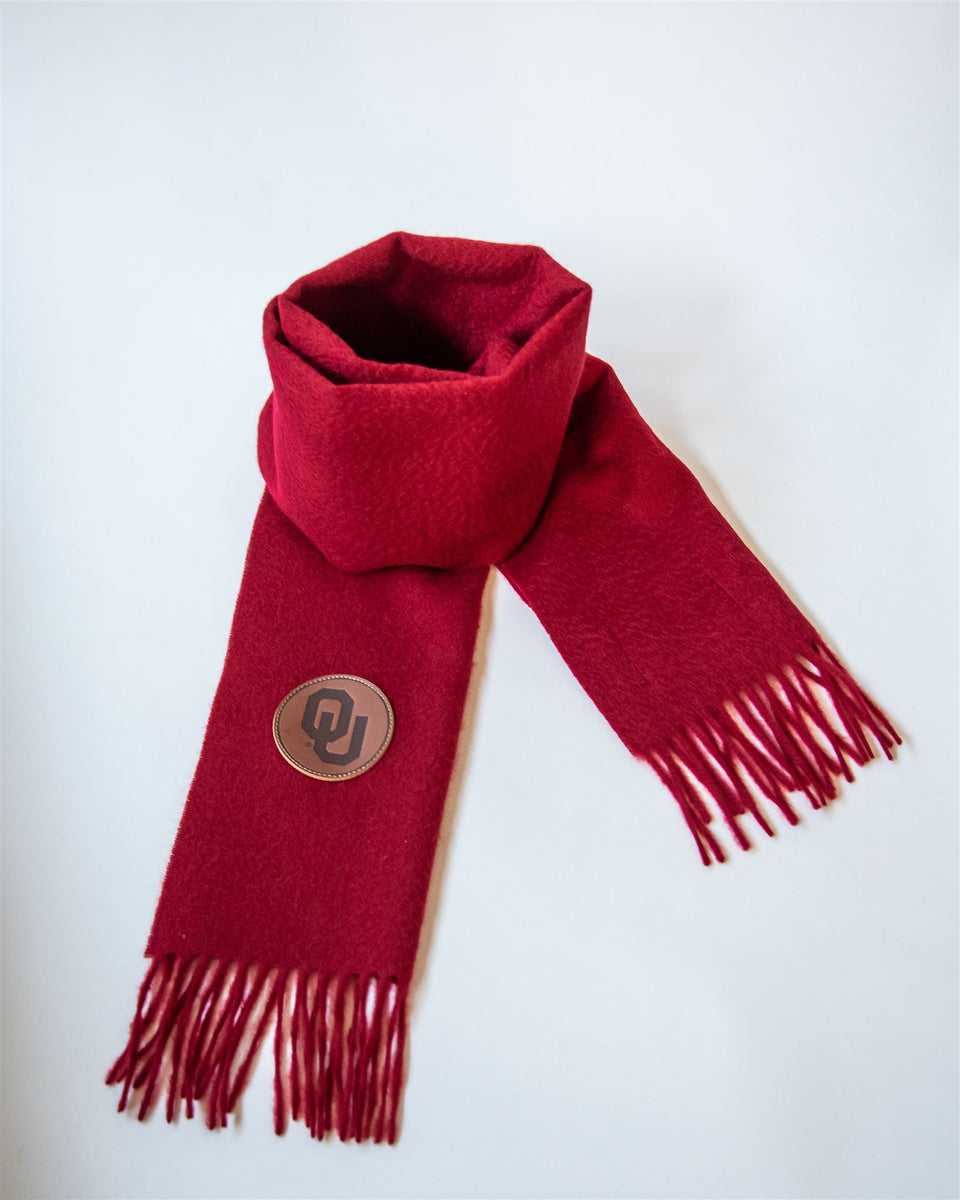 University of Oklahoma Balmoral Bespoke Crimson Cashmere Scarf ...