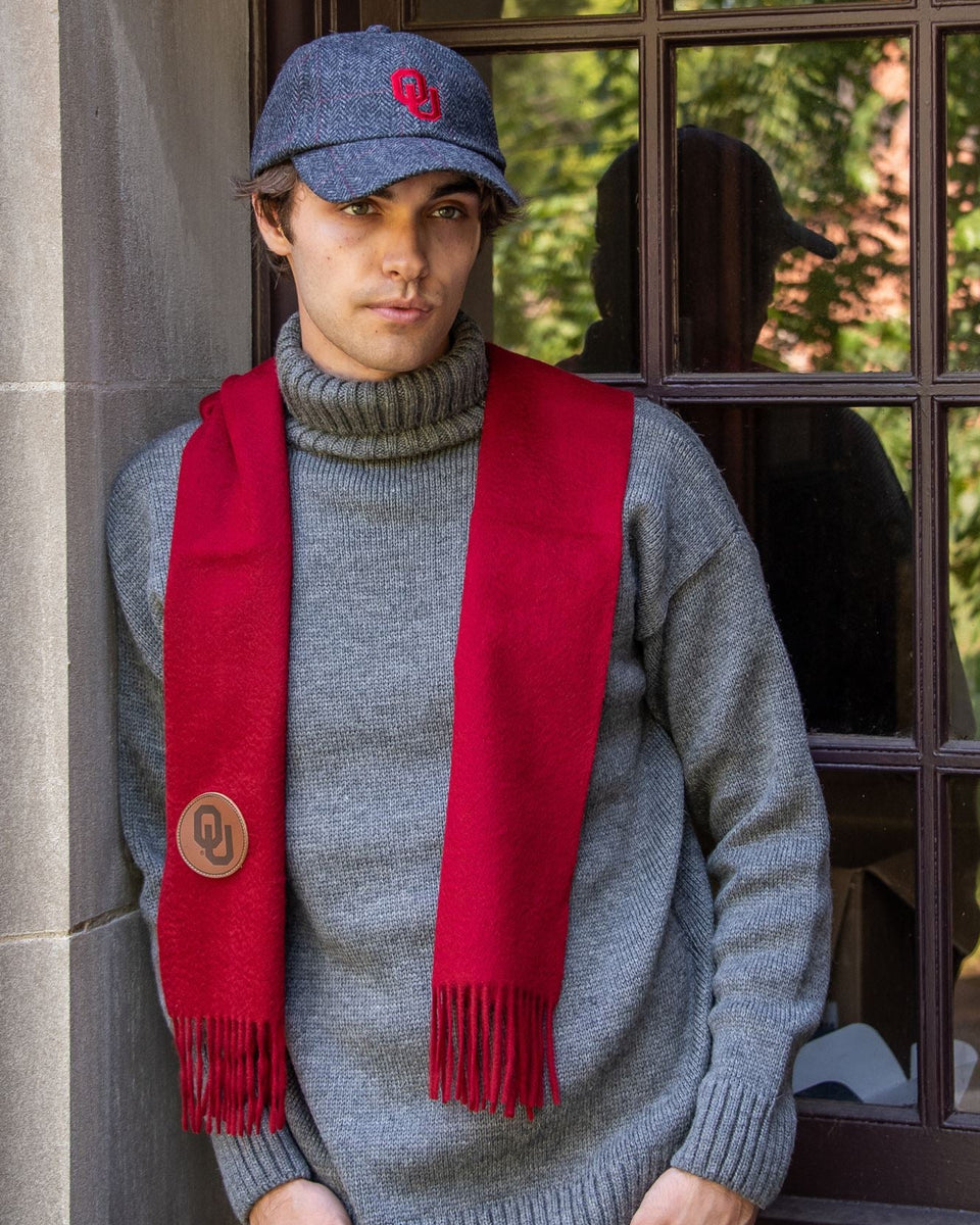 University of Oklahoma Balmoral Bespoke Crimson Cashmere Scarf ...