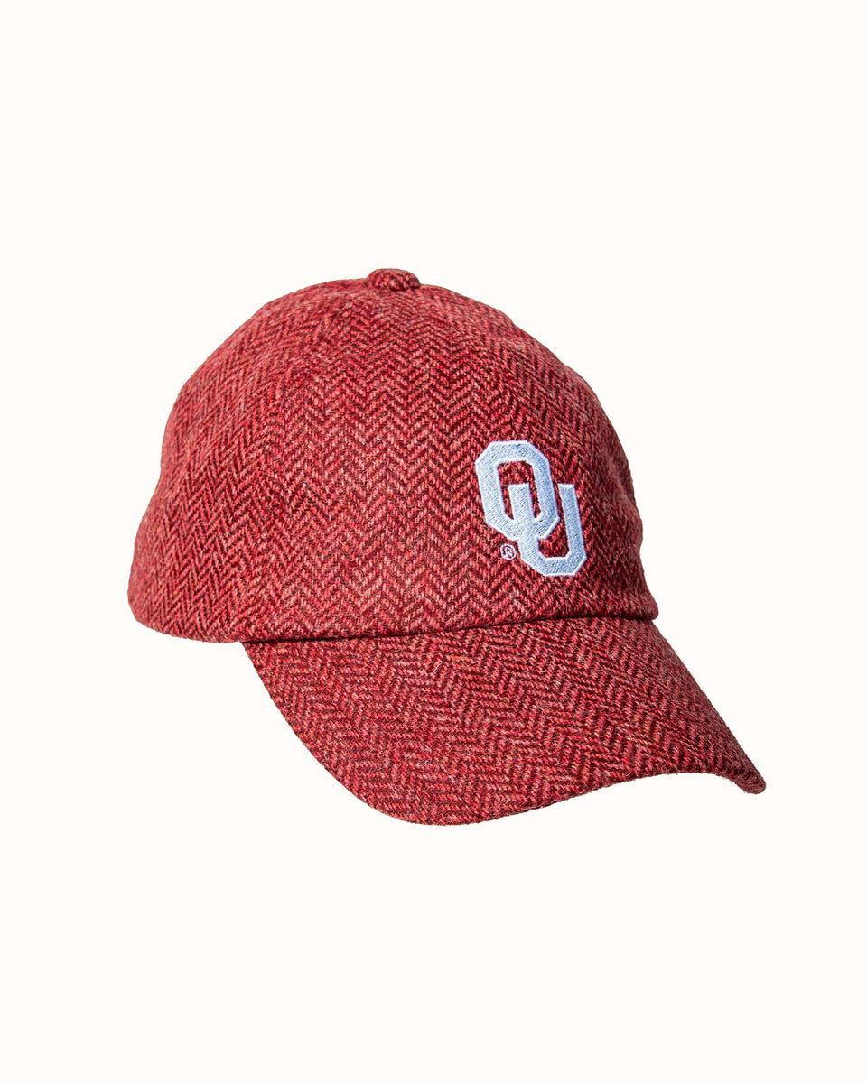 University of Oklahoma Crimson Herringbone Wool Baseball Cap ...