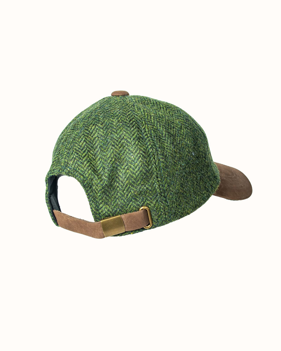 University of Oregon Green Herringbone Tweed Baseball Cap with Leather ...