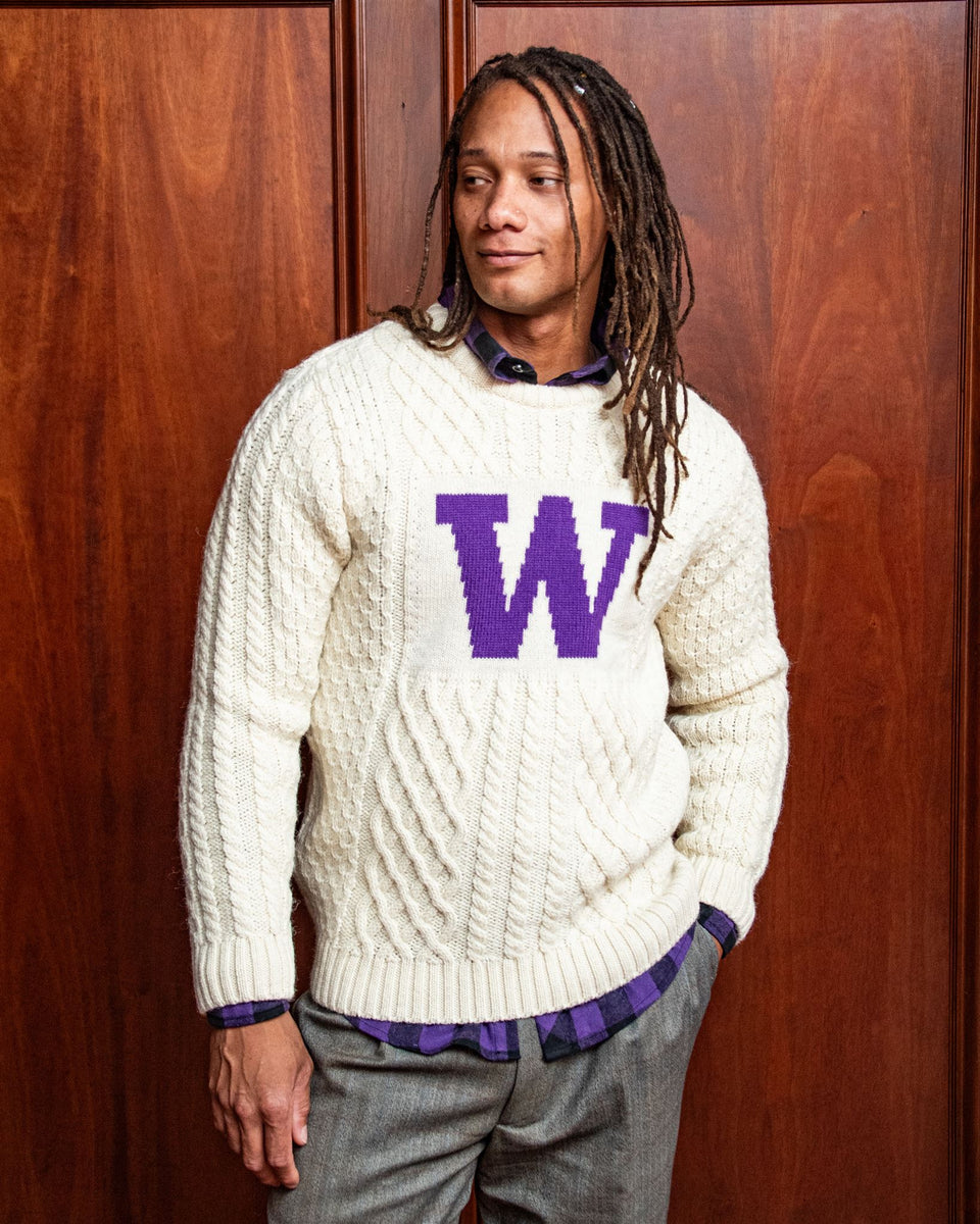 University of Washington Men’s British Wool Crew-Neck Sweater ...