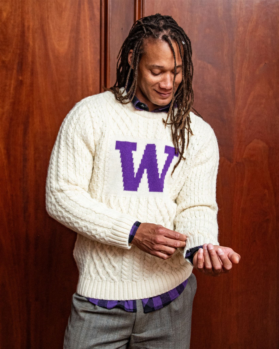 University of Washington Men’s British Wool Crew-Neck Sweater ...