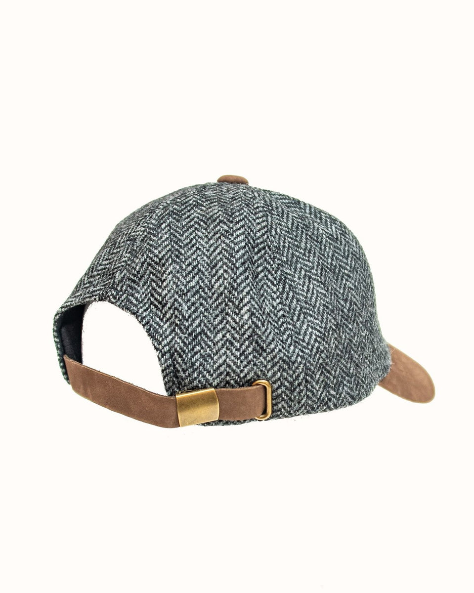 University of Iowa Grey Herringbone Wool Baseball Cap with Leather Bill ...