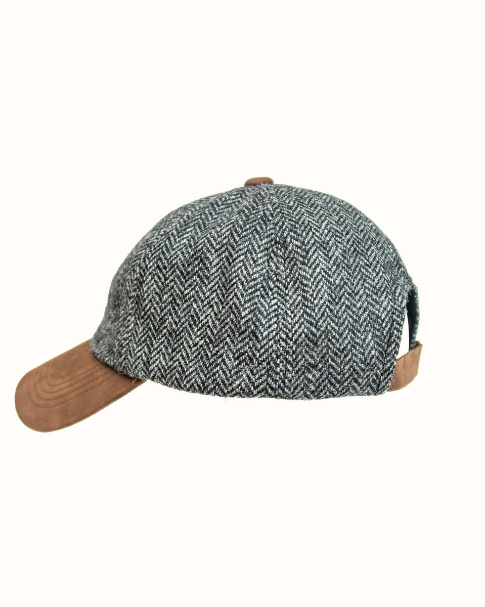 University of Iowa Grey Herringbone Wool Baseball Cap with Leather Bill ...