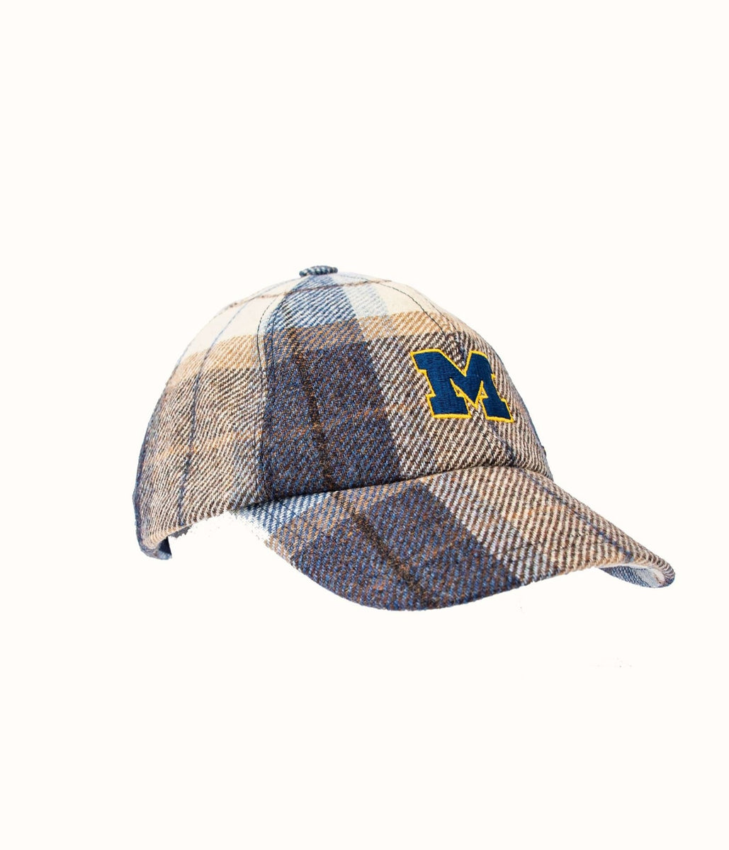 University of Michigan Blue Plaid Wool Baseball Cap | Collegiate ...
