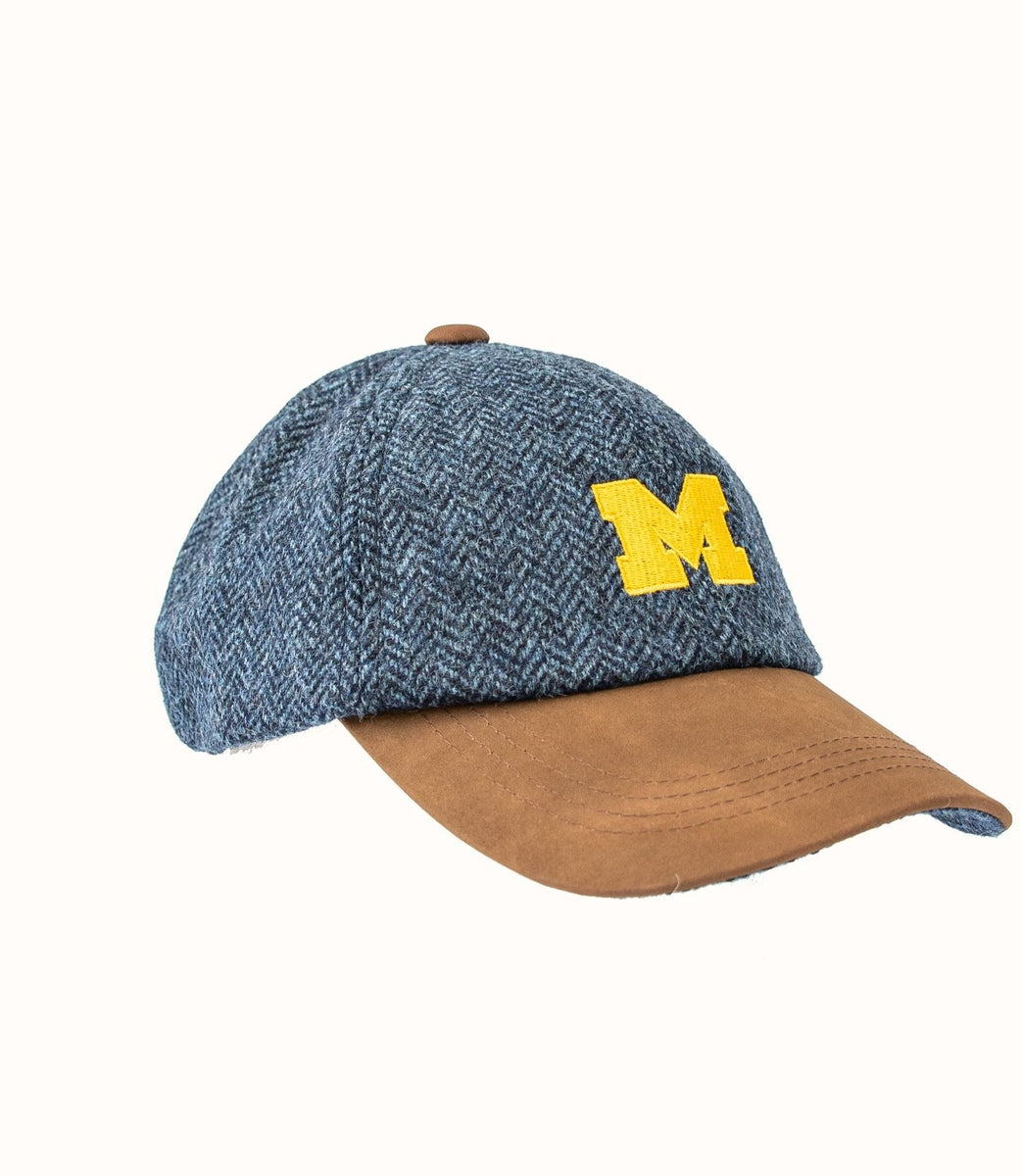 University of Michigan Blue Herringbone Wool Baseball Cap | Collegiate ...