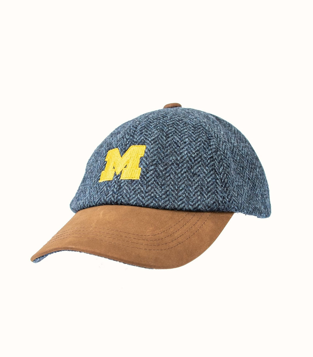 University of Michigan Blue Herringbone Wool Baseball Cap | Collegiate ...