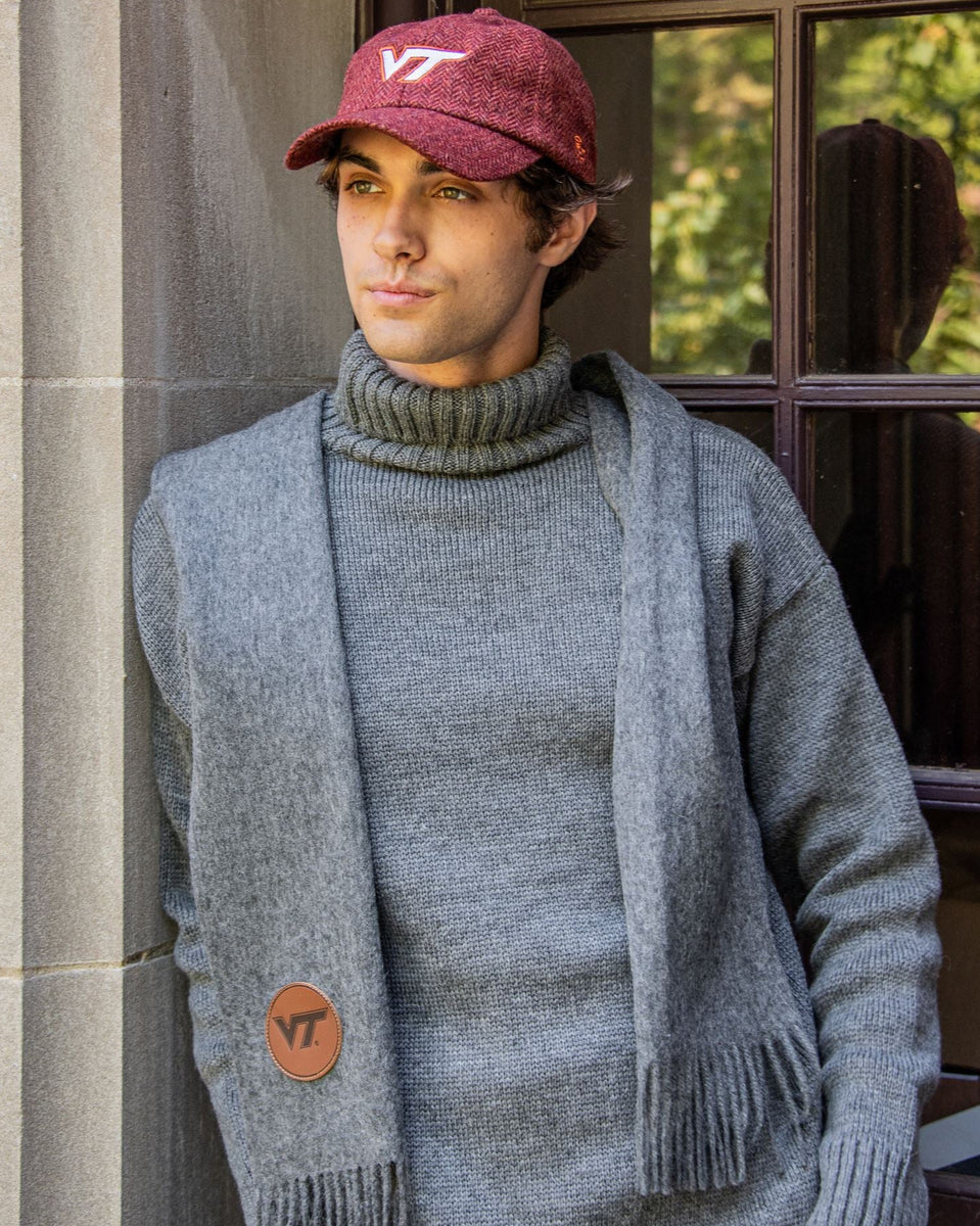 Virginia Tech Balmoral Derby Grey Lambswool Scarf – Collegiate Knitwear ...