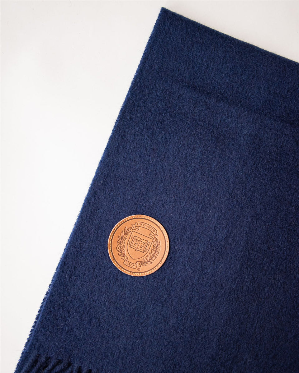 Yale University Balmoral Bespoke Navy Cashmere Scarf | Collegiate ...