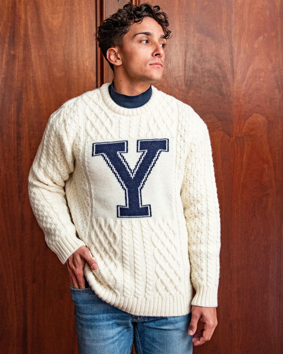 Yale University Men’s British Wool Crew-Neck Sweater | Collegiate ...